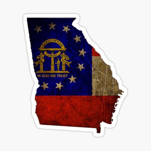 "State of Georgia Filled with Georgia State Flag" Sticker for Sale by ...