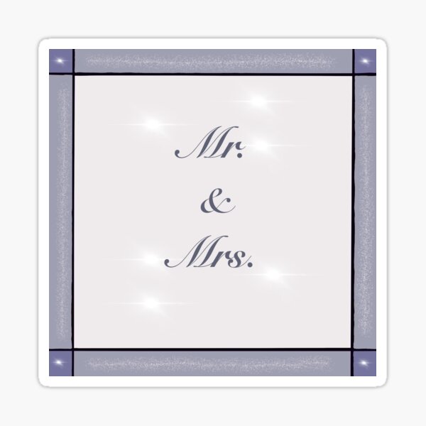 "Silver Sparkle Mr. and Mrs. Placard" Sticker for Sale by F-ranny ...