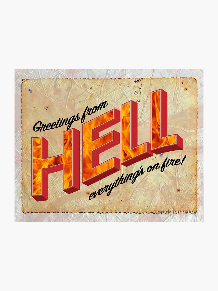 "Hell Postcard" Sticker for Sale by maddiemercer | Redbubble