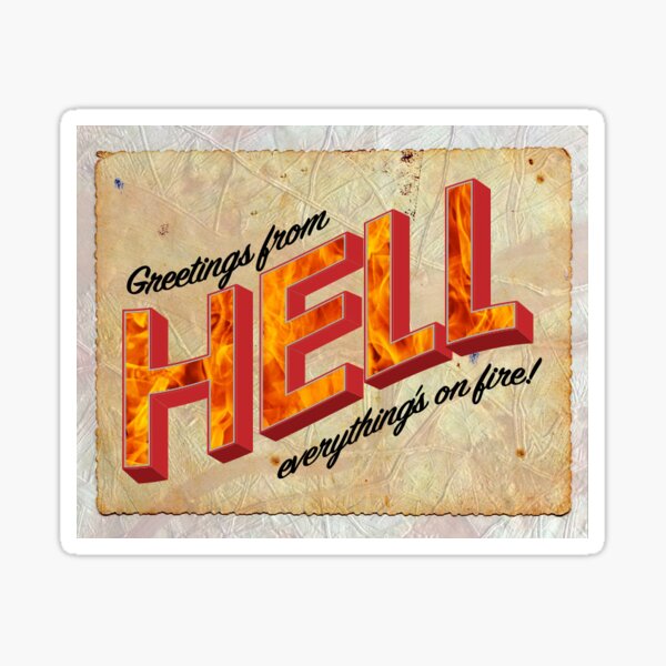"Hell Postcard" Sticker for Sale by maddiemercer | Redbubble