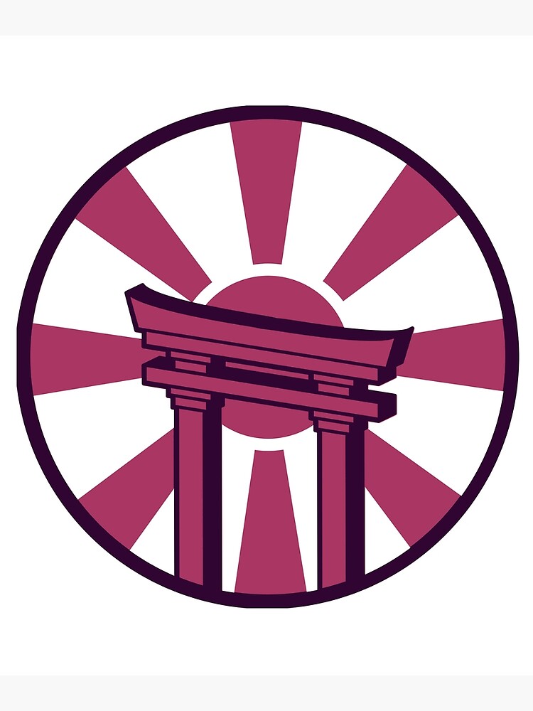 "Old Japanese Flag and Torii Shinto Gate Artwork" Photographic Print by ...