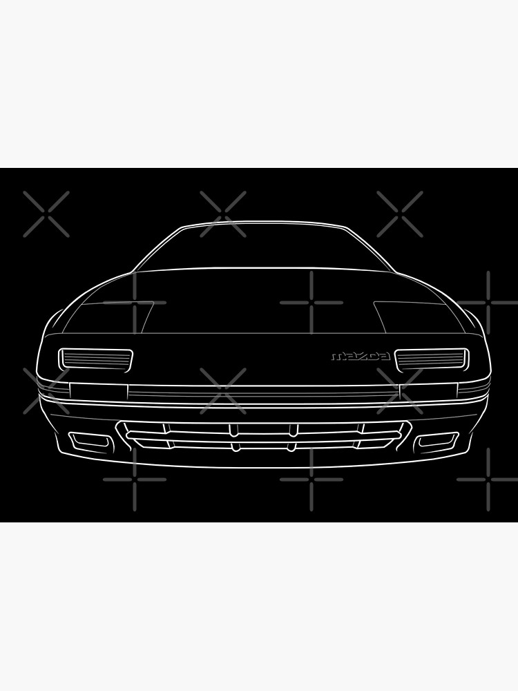 "Mazda RX-7 FC - front stencil, white" Art Print by mal-photography ...