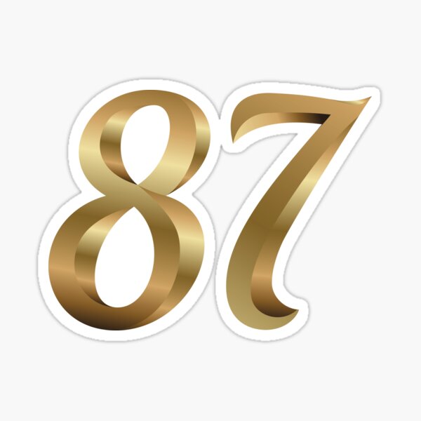"87 Golden Number eighty-seven" Sticker for Sale by Under-TheTable ...