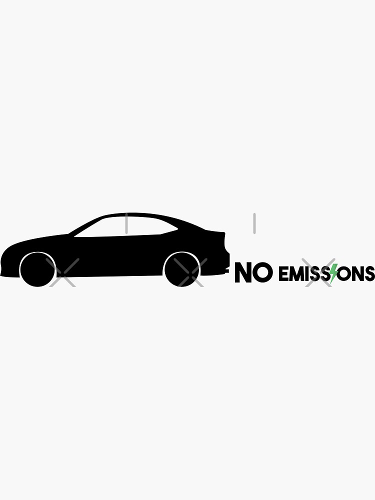 "No emissions electric car energy transition" Sticker by beastshirts ...