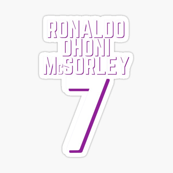 "7 Seven Jersey Ronaldo Dhoni McSorley - By NIPS" Sticker for Sale by ...