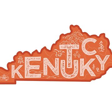 "Kentucky Map Typography Red " Sticker for Sale by HelloGentry | Redbubble