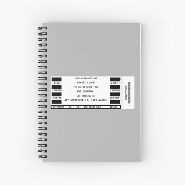 "sunset curve. concert ticket." Spiral Notebook for Sale by ohangiekins ...