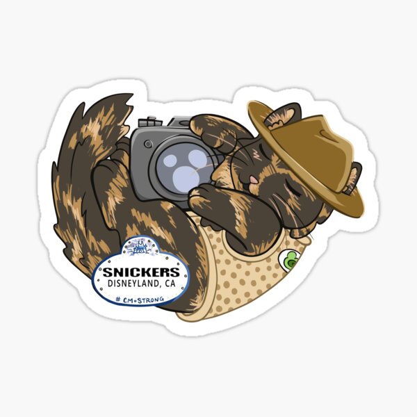 "Snickers the Photographer " Sticker for Sale by Krismicalii | Redbubble