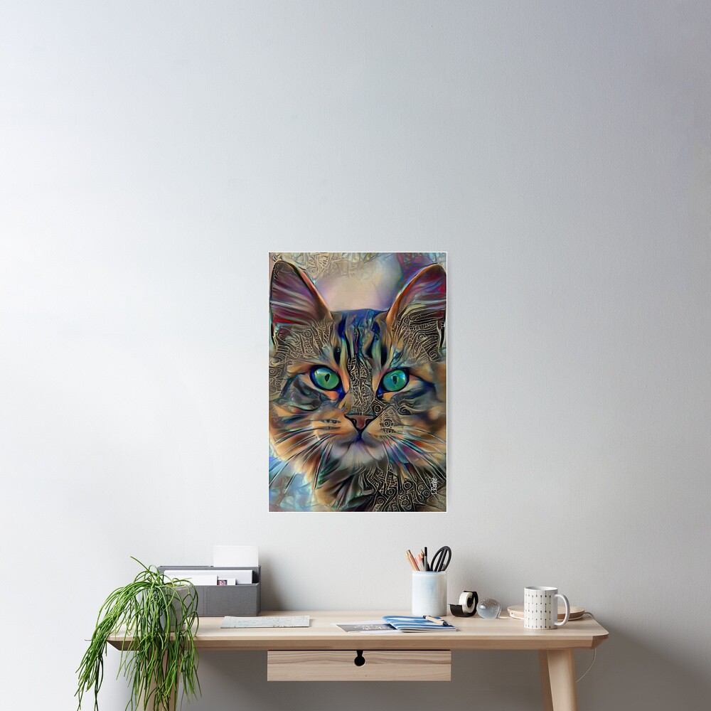 "Rob, cat, chat, cat, felin, feline, lea roche paintings" Poster for ...