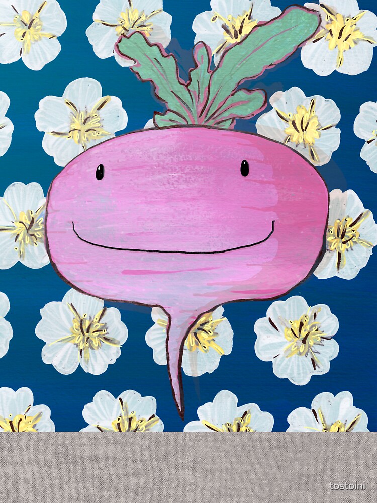 "You're so rad(ish)! - Smiling radish illustration print with a happy ...
