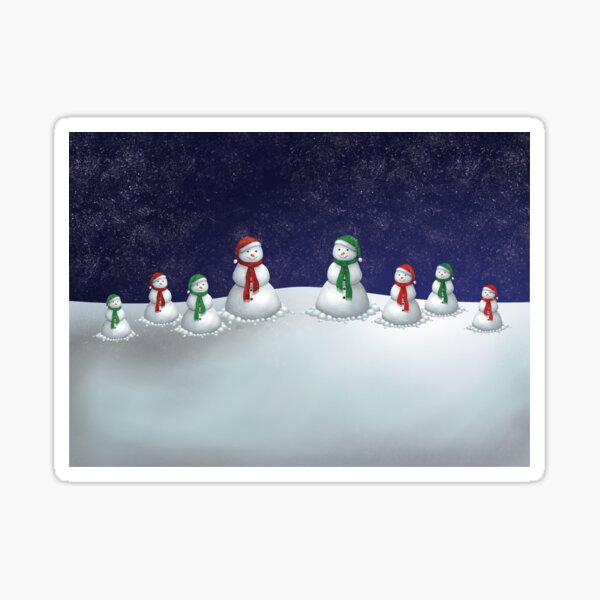 "Snowman Parade" Sticker by QuirkyTales | Redbubble