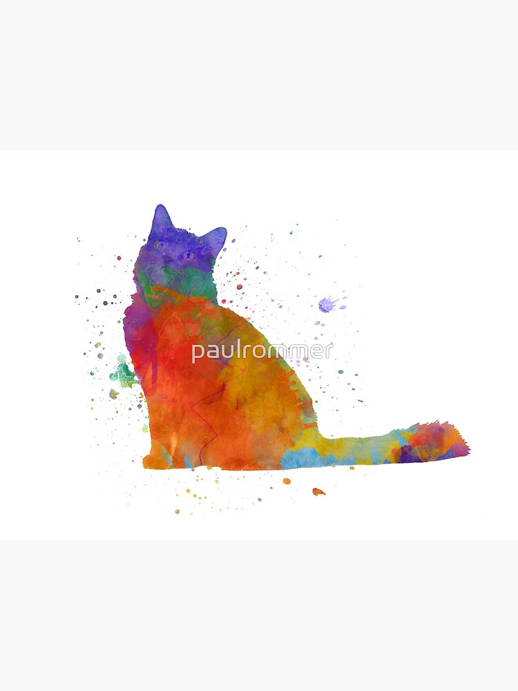 "Nebelung cat in watercolor" Poster by paulrommer | Redbubble