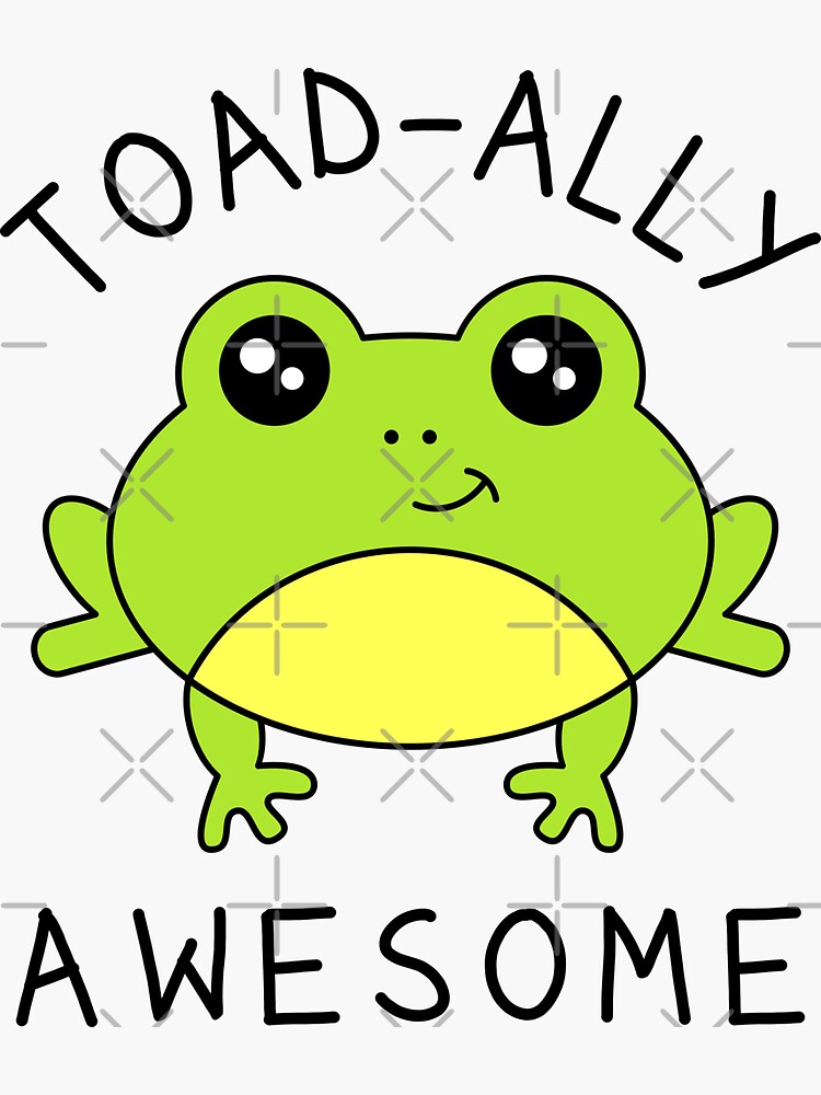 "Toad-ally Awesome Funny Frog" Sticker for Sale by TashaVector | Redbubble