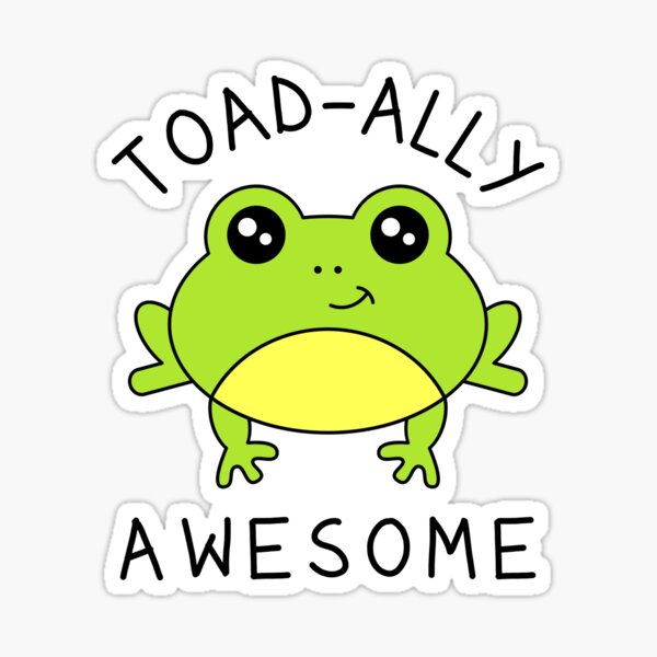 "Toad-ally Awesome Funny Frog" Sticker for Sale by TashaVector | Redbubble