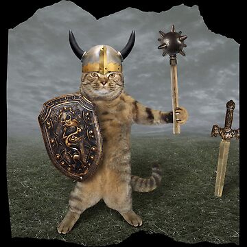 "Cute Viking Cat Warrior" Sticker for Sale by Orkneyology | Redbubble