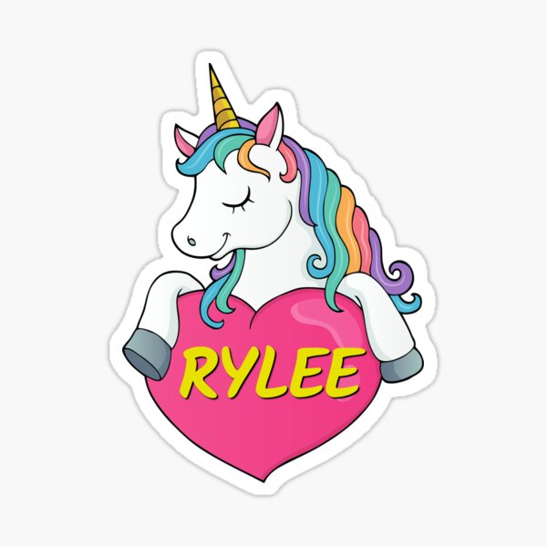"Rylee Personalized Cute Unicorn Heart" Sticker for Sale by Suphiss ...