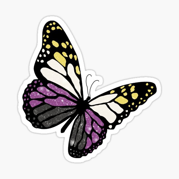 "glitter non-binary monarch butterfly " Sticker for Sale by Narniax ...