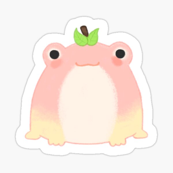 "peach frog " Sticker for Sale by Hiccupteacup | Redbubble