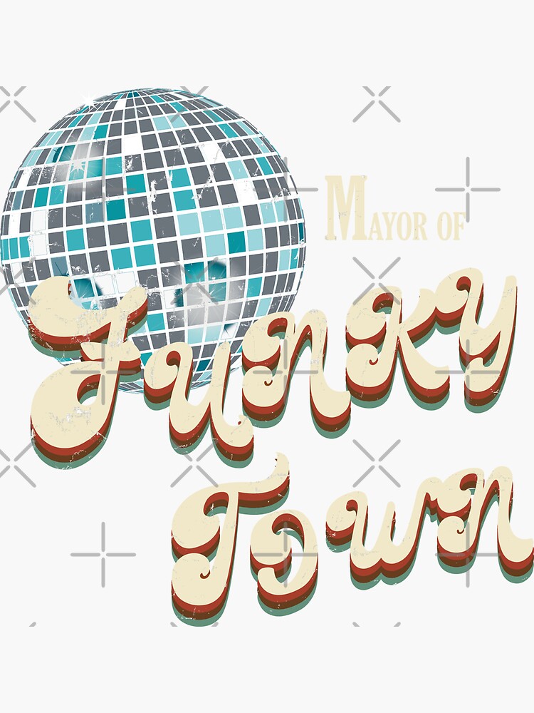 "Mayor of Funky Town Distressed Vintage Retro Colors 70s Disco Ball ...