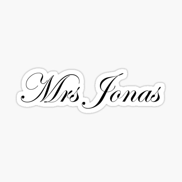 "Mrs Jonas" Sticker for Sale by pojk | Redbubble