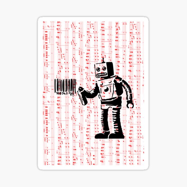"Barcode Robot" Sticker by IvonDesign | Redbubble