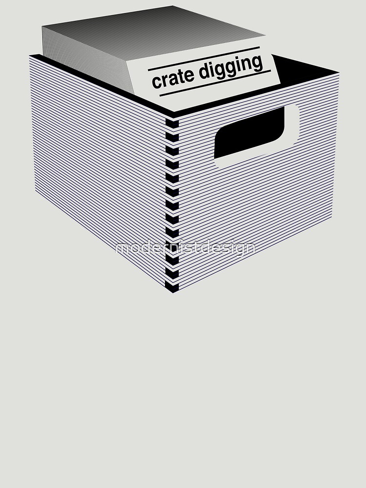 "Crate Digging (dark)" T-shirt by modernistdesign | Redbubble
