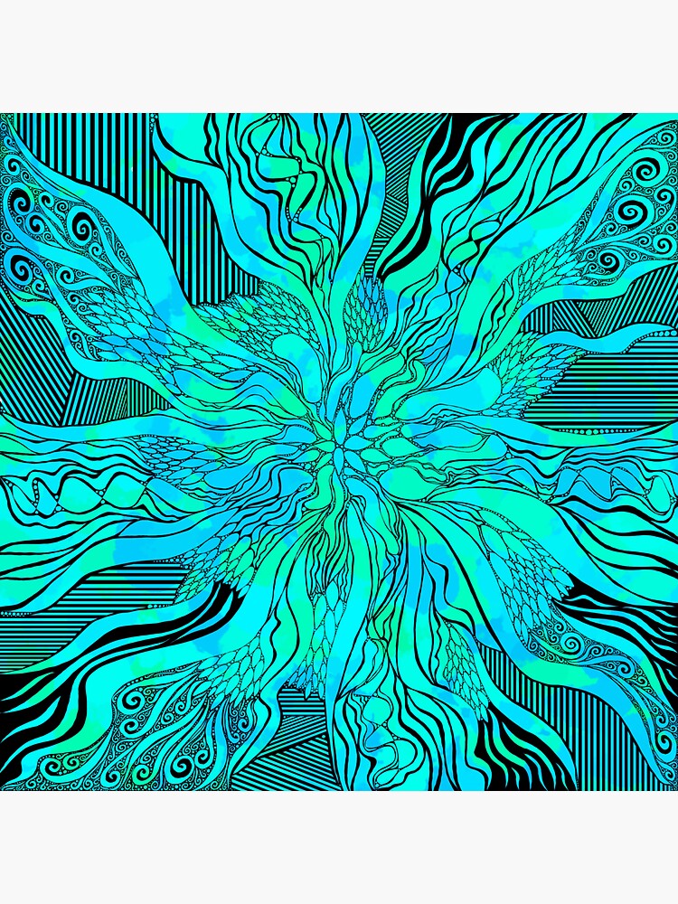 "Turquoise Abstract Swirl Doodle" Sticker for Sale by Cecelia-Howard ...