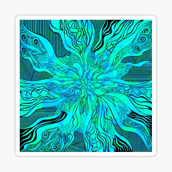"Turquoise Abstract Swirl Doodle" Sticker for Sale by Cecelia-Howard ...