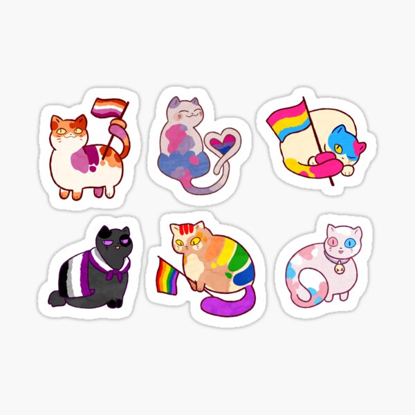 "LGBT Pride Cats" Sticker for Sale by KryptidKase | Redbubble