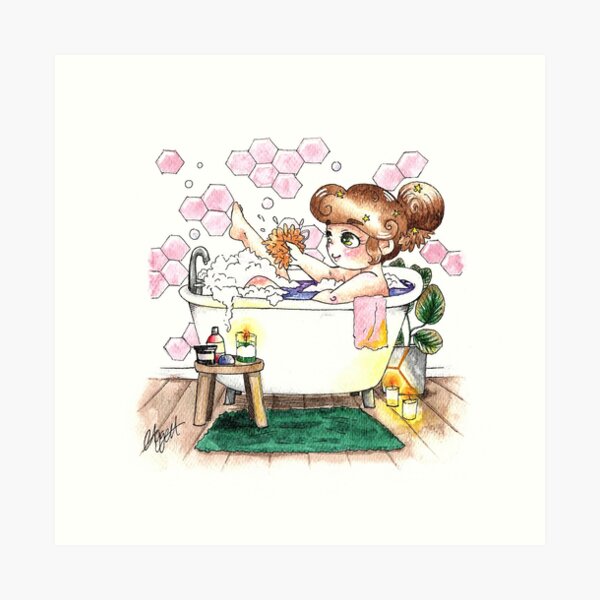 "Bubble Bath " Art Print by KinokoArts | Redbubble