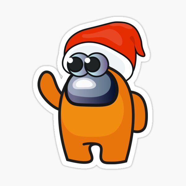 "Cute, cartoon beast wearing a Santa Claus hat." Sticker for Sale by ...