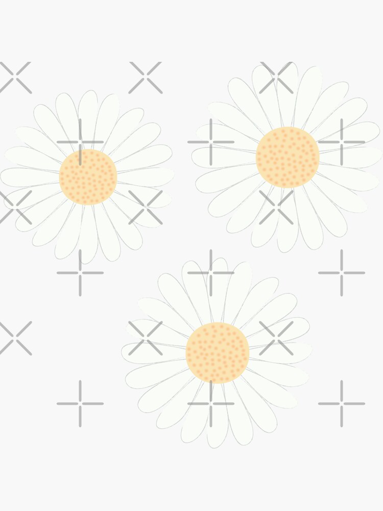 "White Daisy Flower Pattern Pretty Daisies Aesthetic" Sticker for Sale ...