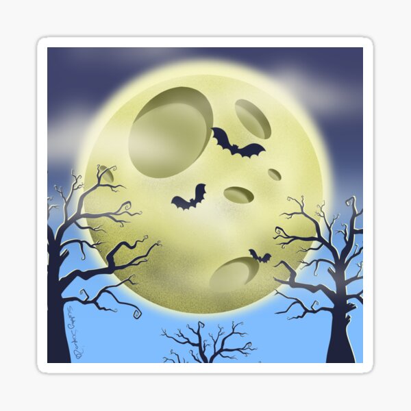 "Spooky Halloween Moon" Sticker for Sale by ScottyScapes | Redbubble