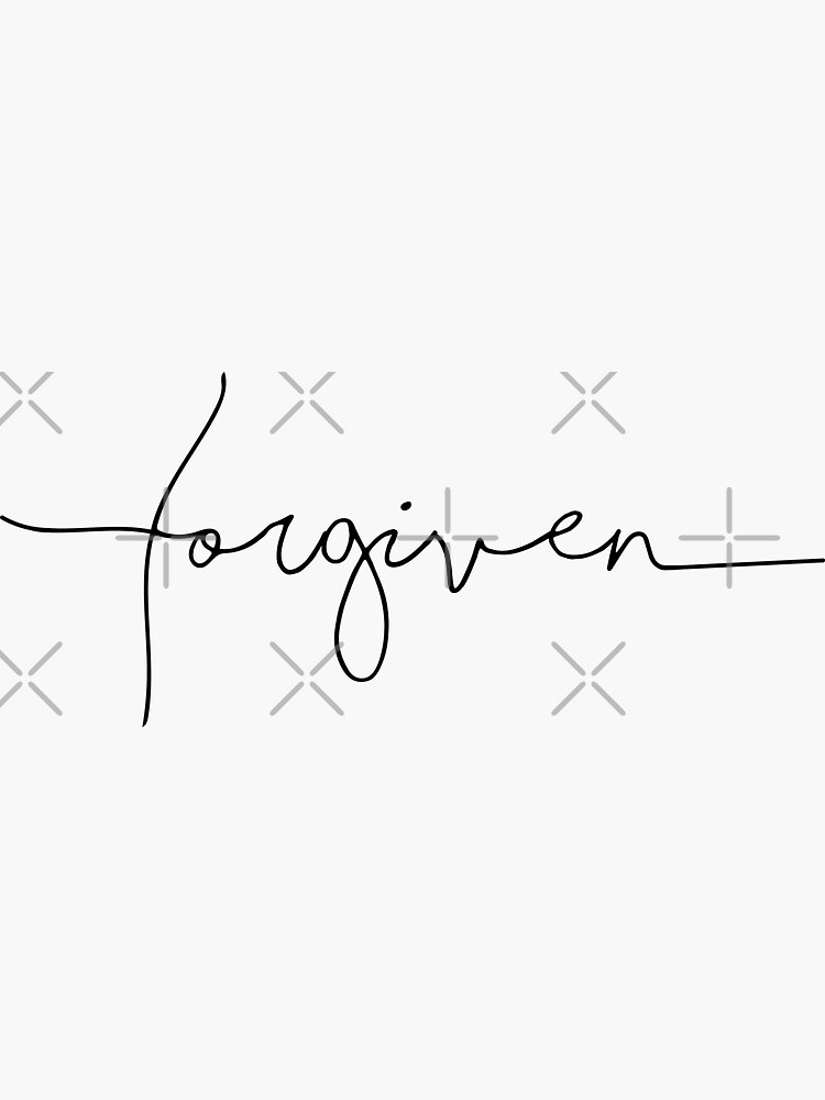 "Forgiven Cross - Christian Quote Retro Bible Verse" Sticker by ...
