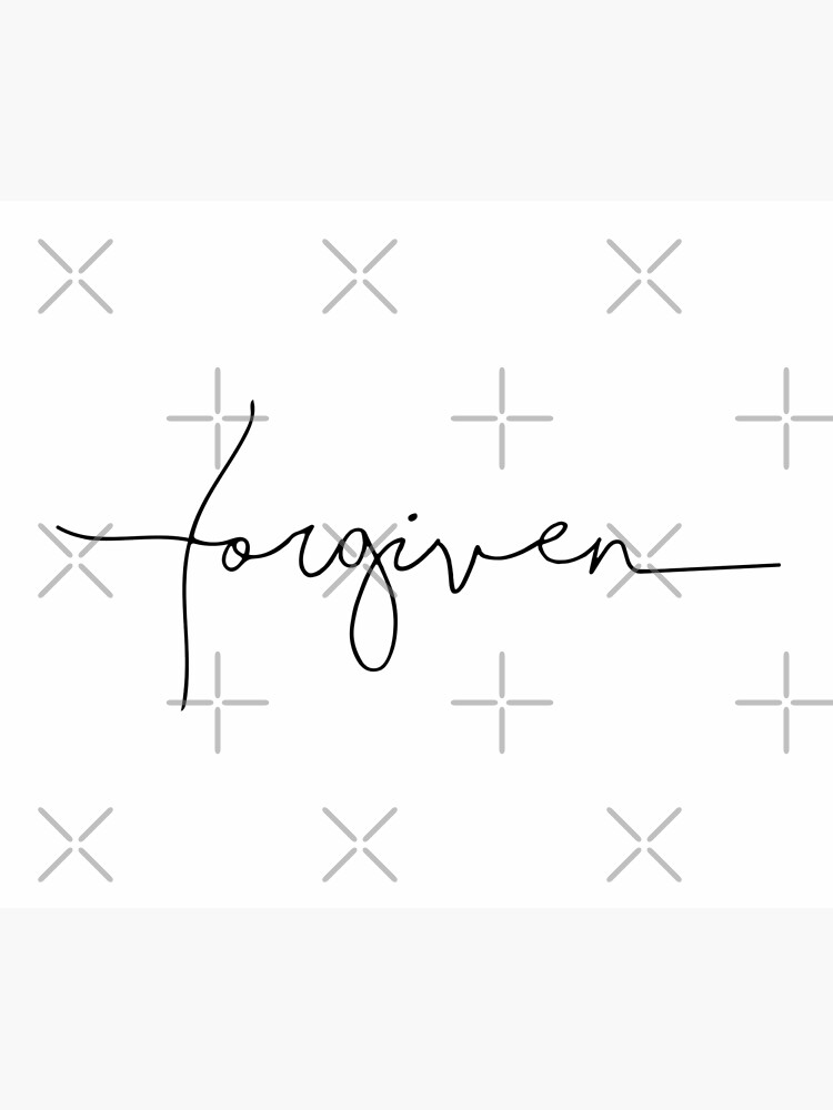 "Forgiven Cross - Christian Quote Retro Bible Verse" Tapestry by ...