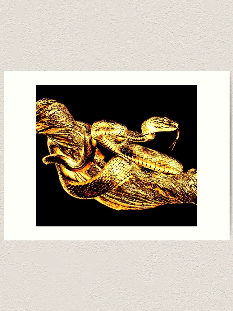 "golden viper - snake art" Art Print for Sale by burningbackpack ...