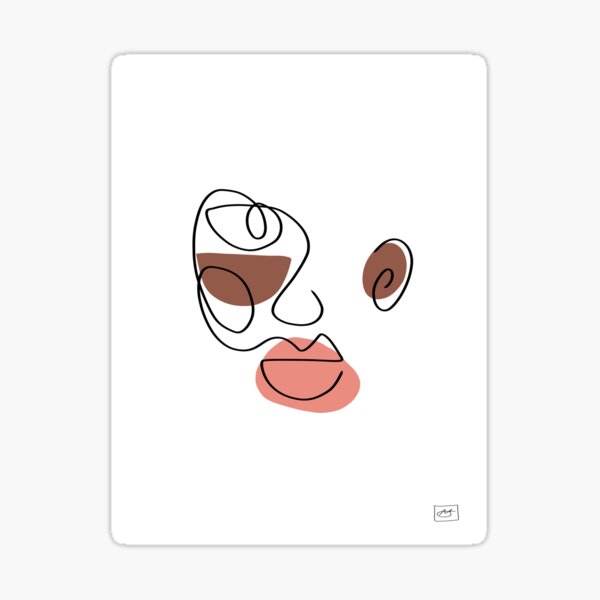 "abstract face outline" Sticker for Sale by abbscreates | Redbubble