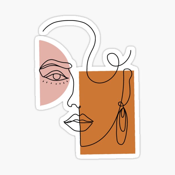 "Female Line Drawing" Sticker by itsbekah | Redbubble