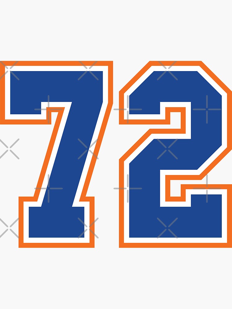 "Seventy-Two Jersey Number Sports 72" Sticker for Sale by HelloFromAja ...