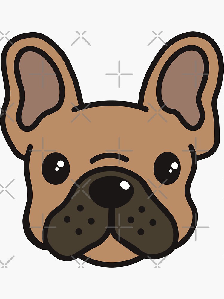 "Karikatur Französische Bulldogge / Frenchie Porträt" Sticker von ...