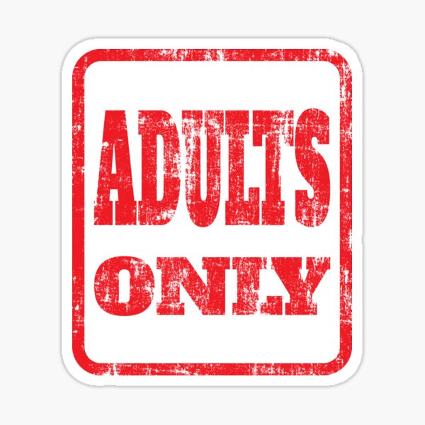 "Adults Only Red Stamp" Sticker for Sale by DoggoTankardoff | Redbubble