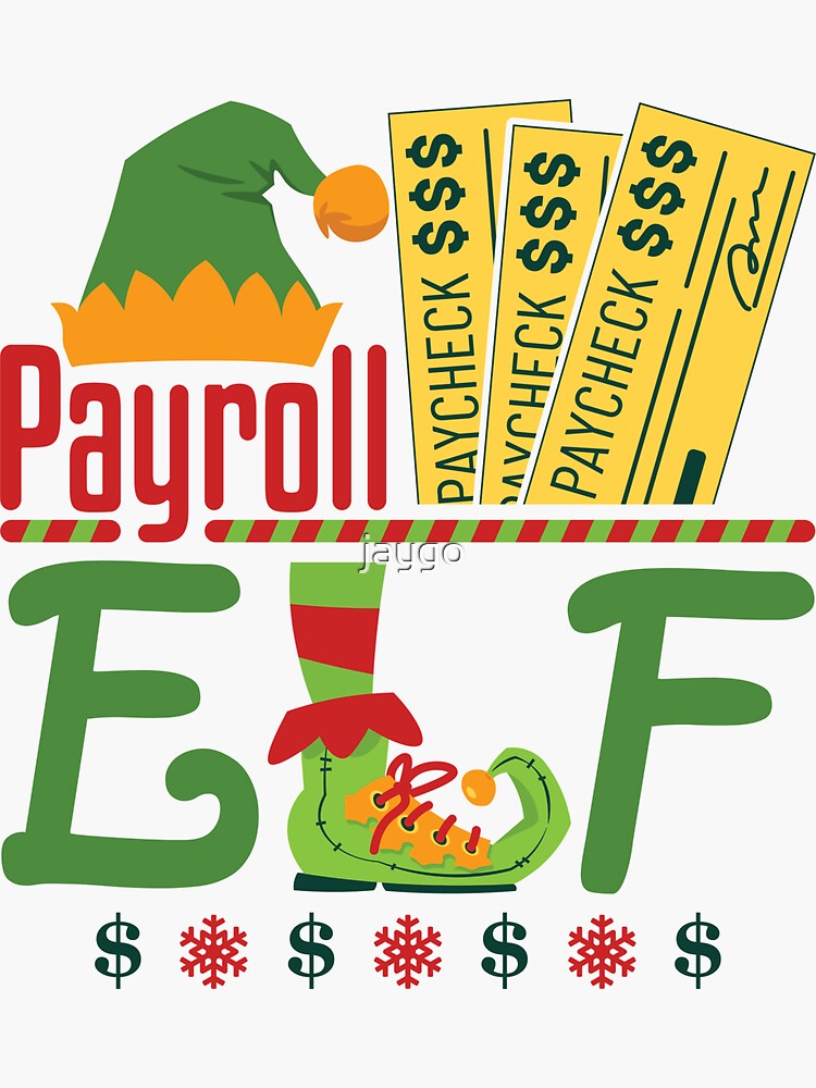 "Payroll Elf Christmas Xmas Payroll Clerk Manager" Sticker for Sale by ...