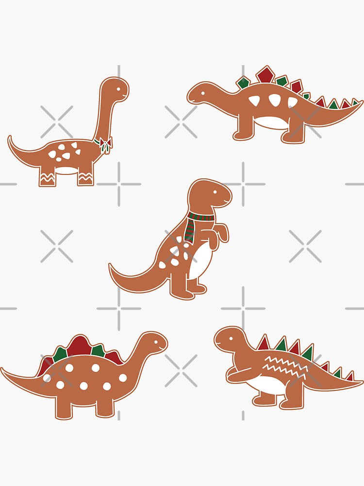 "Pack christmas gingerbread dinosaurs" Sticker for Sale by galax-C ...