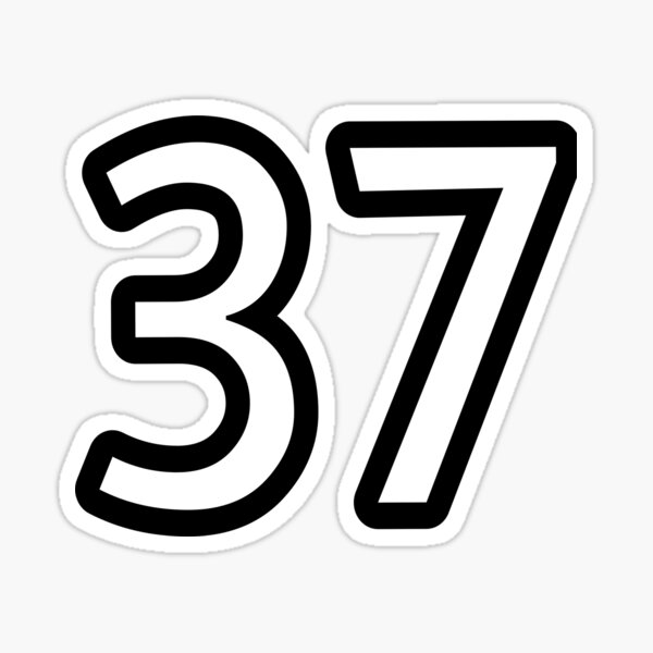 "Number 37 jersey Minimal" Sticker for Sale by Impressions94 | Redbubble