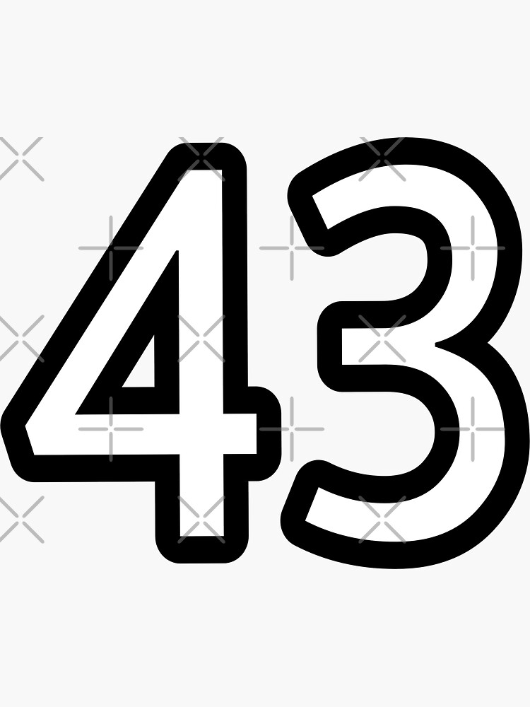 "Number 43 jersey Minimal" Sticker for Sale by Impressions94 | Redbubble