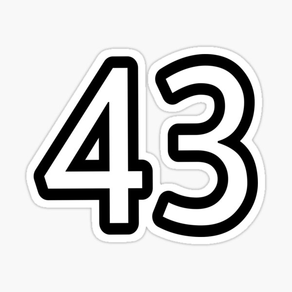 "Number 43 jersey Minimal" Sticker for Sale by Impressions94 | Redbubble