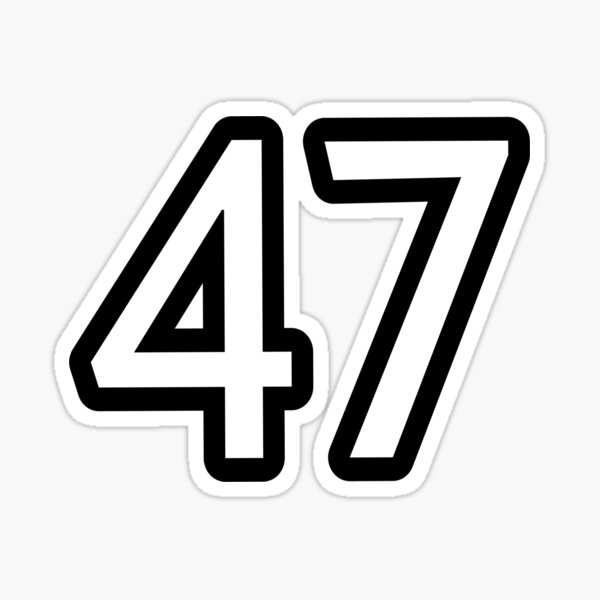 "Number 47 jersey Minimal" Sticker by Impressions94 | Redbubble