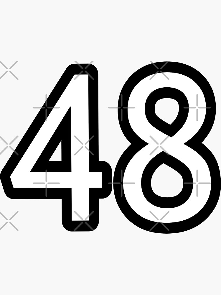 "Number 48 jersey Minimal" Sticker for Sale by Impressions94 | Redbubble