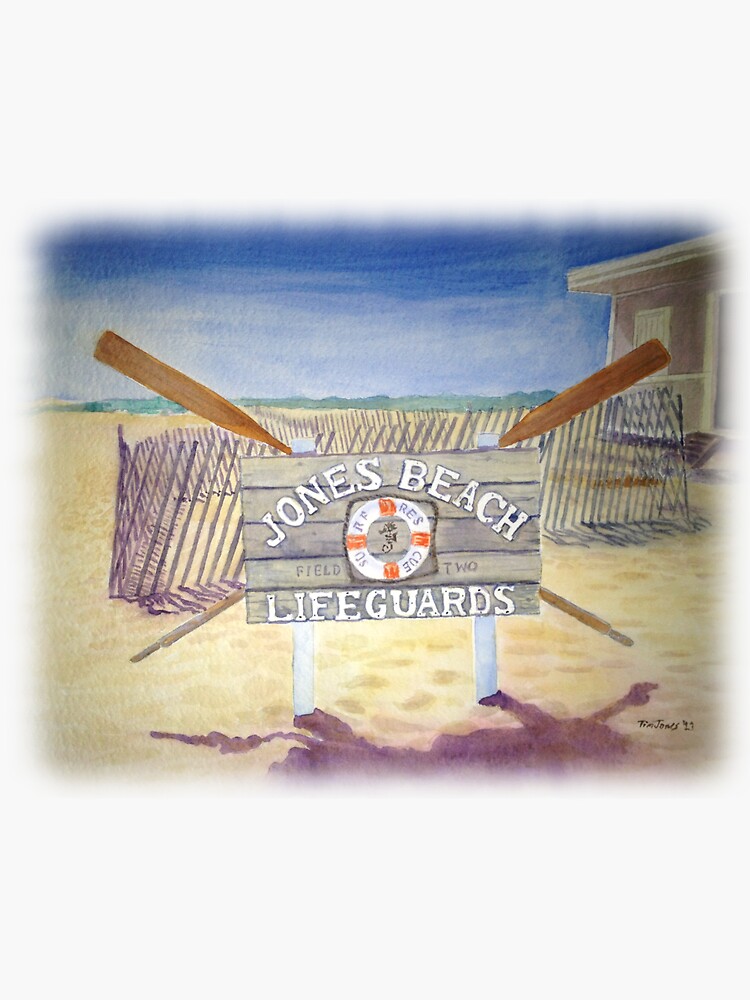 "Jones Beach Lifeguard Sign" Sticker by timmyspeed | Redbubble