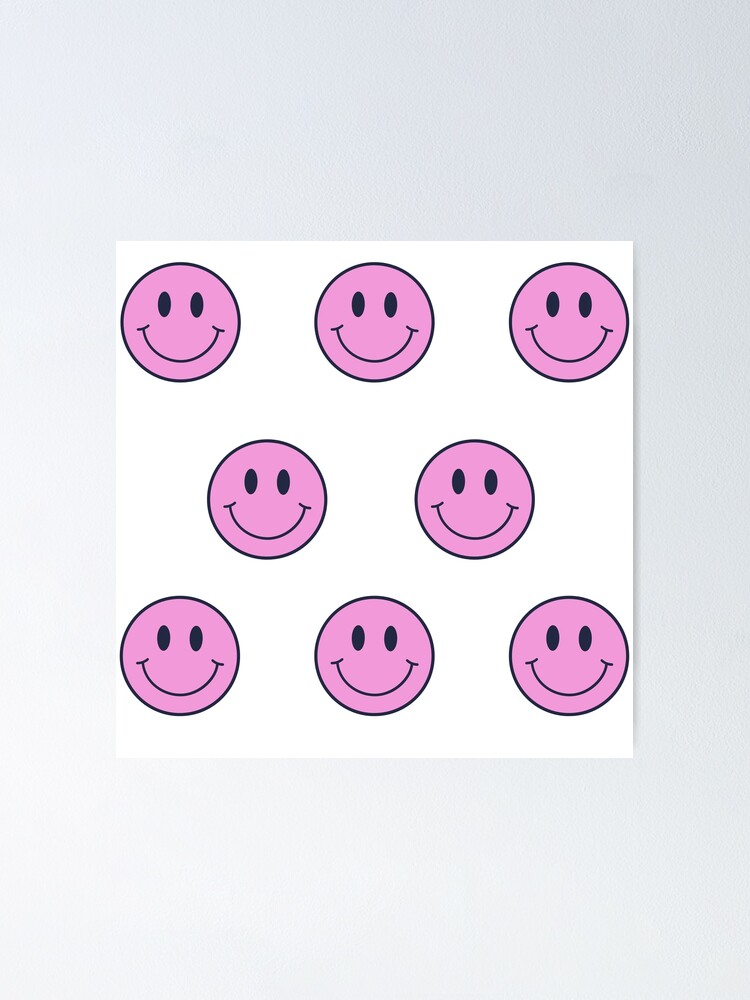 "Pink smileys" Poster for Sale by Gypsy-Moon | Redbubble